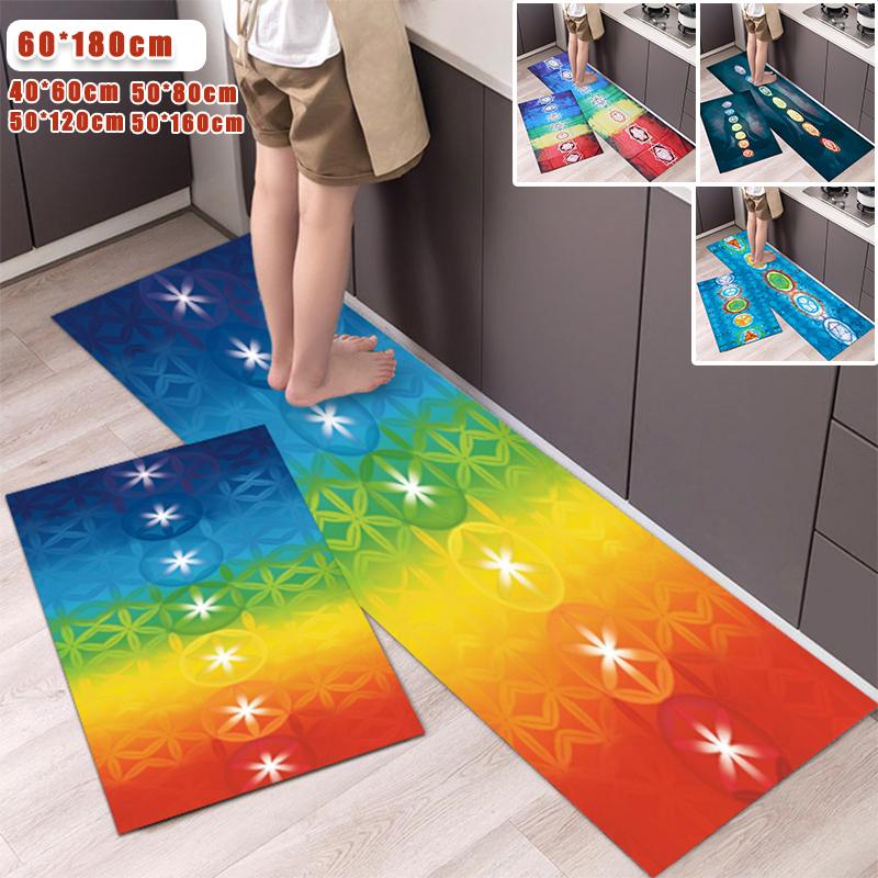 Buy Yoga Mat Buddhist Meditation Pattern Print Floor Kitchen Mat Carpet ...