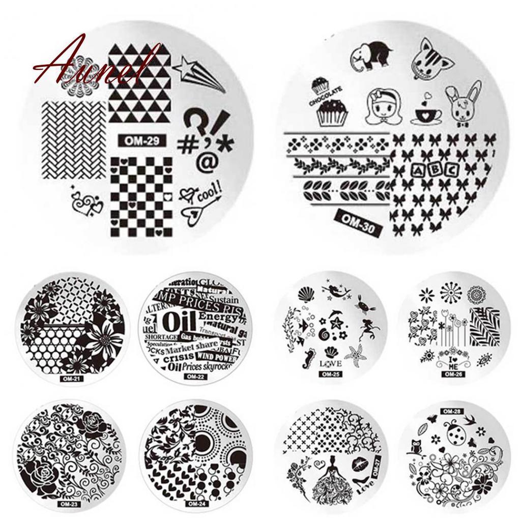 Buy Circular Floral Nail Stamping Plate Diy Polish Nail Tool at ...
