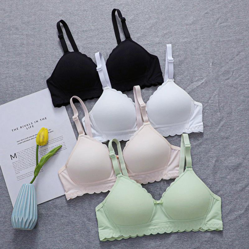 Buy Simple Pure Cotton Girl Underwear Student Bra Developmental Thin ...