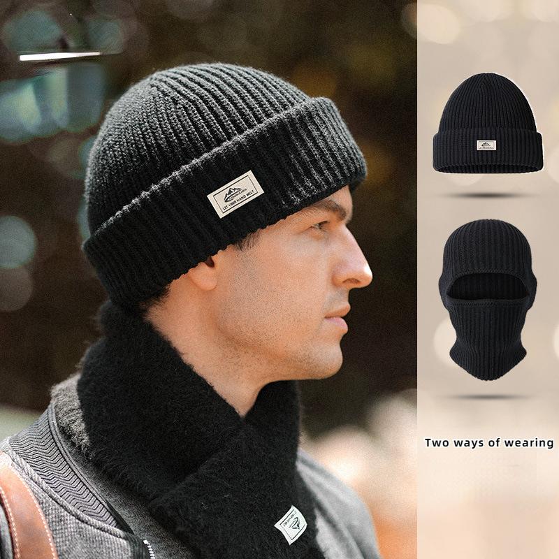 Buy Winter New Knitting Hat Men's Outdoor Pure Cotton Thickened Warm ...