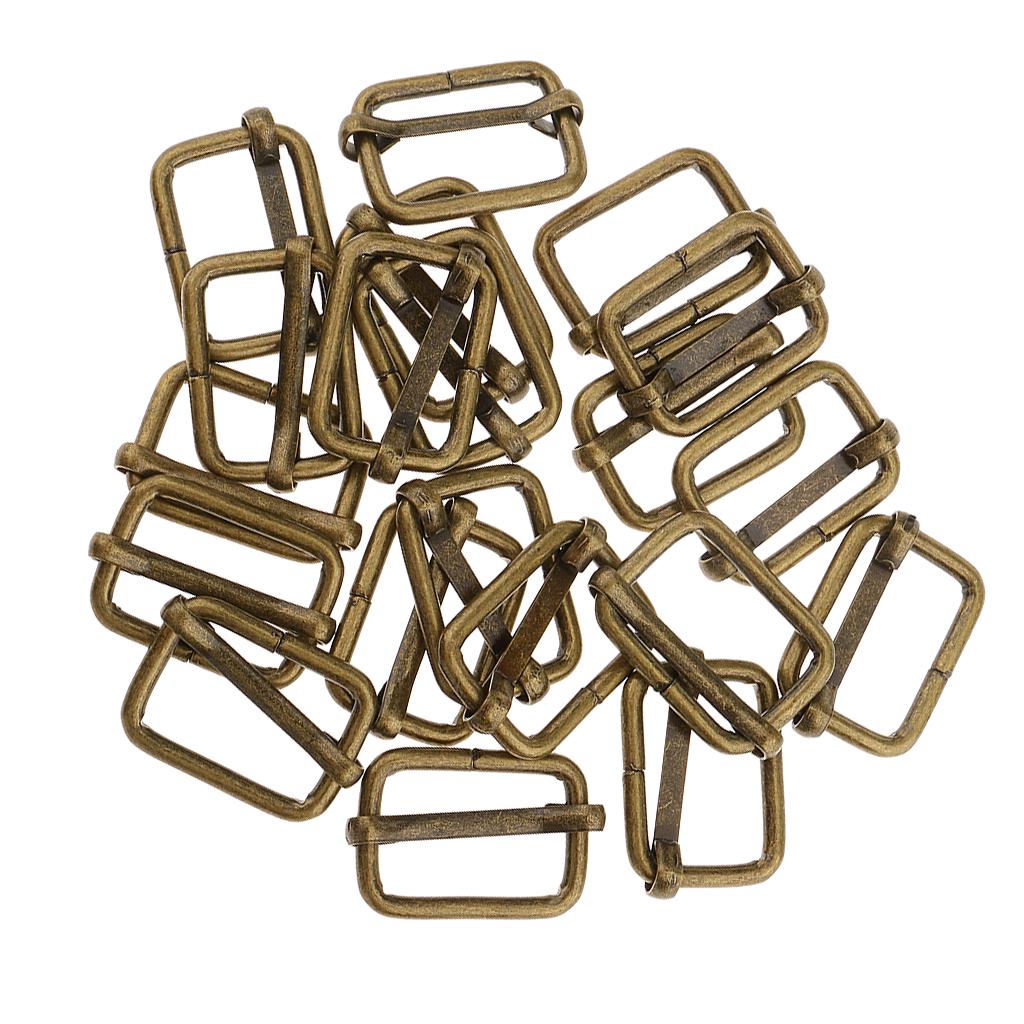 Buy 20 Pieces Metal Adjustable Buckle Connector for Bag Strap 20x13x2 ...