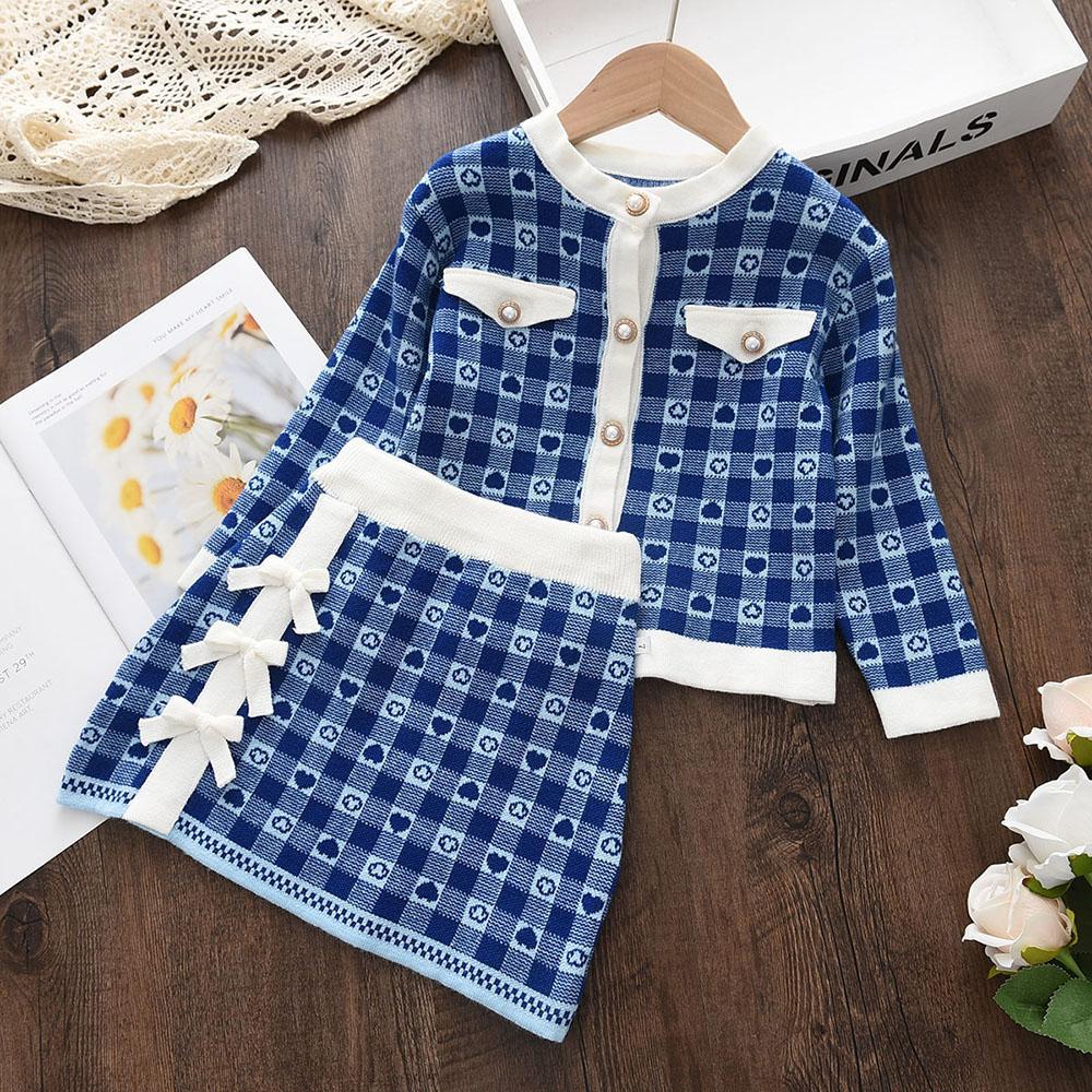 Buy Girls Sweater Set Autumn and Winter New Love Print Long Sleeve ...
