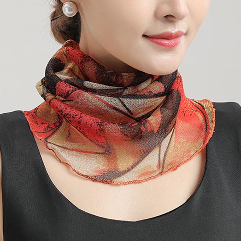Buy Fashion Sunscreen Veil Small Silk Scarf Sunscreen Scarf Women's ...