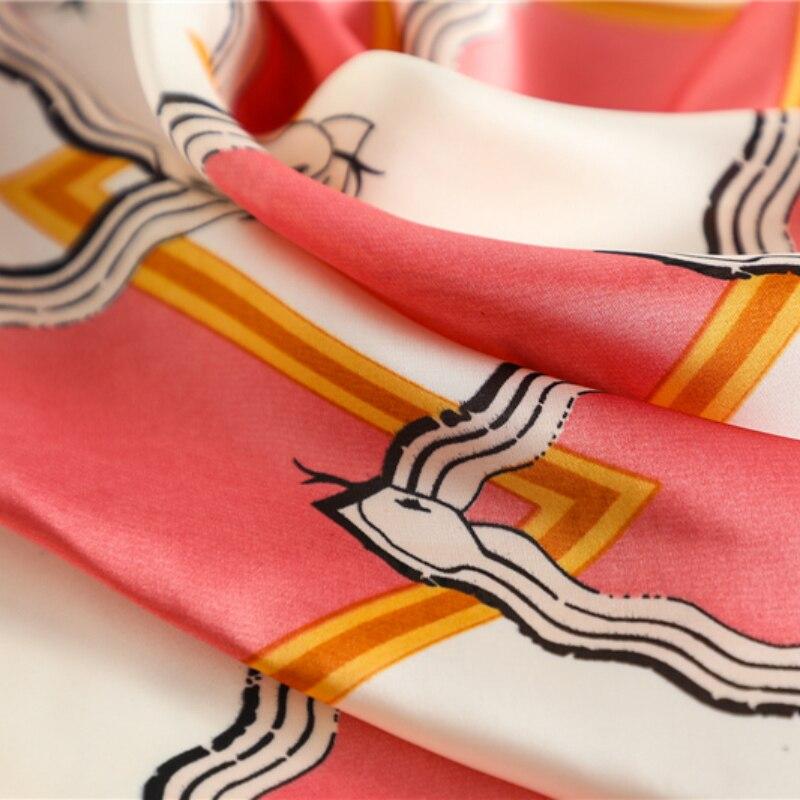 2021 New Plaid Scarf Silk Square Foulard Hijab Female Neck Wraps Print ...