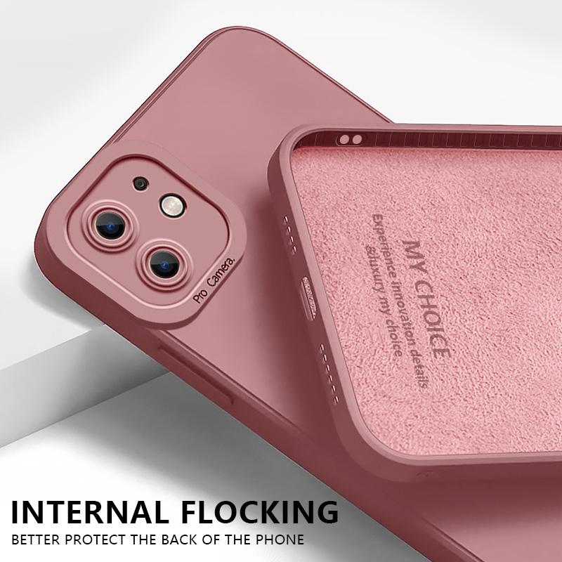 Buy Liquid Silicone Internal Flocking Phone Case For iPhone 13 Pro 13 ...