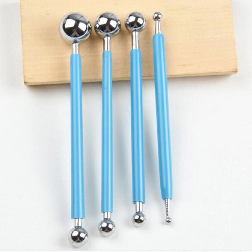 4Pcs/Set Metal Ball Stylus Clay Pottery Ceramics Doll Sculpting ...