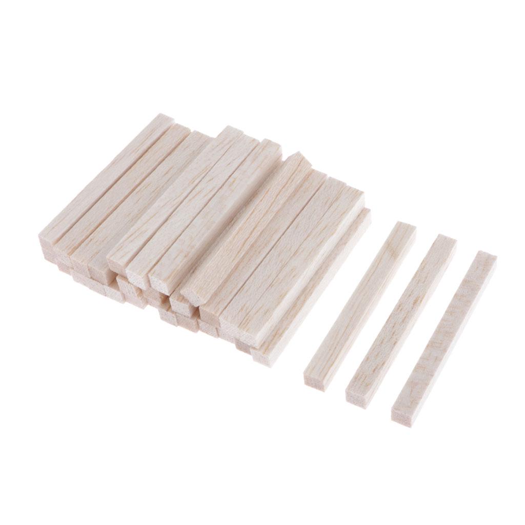Buy 30x Unfinished Plain Balsa Wood Round Stick Dowel Rod DIY Craft ...