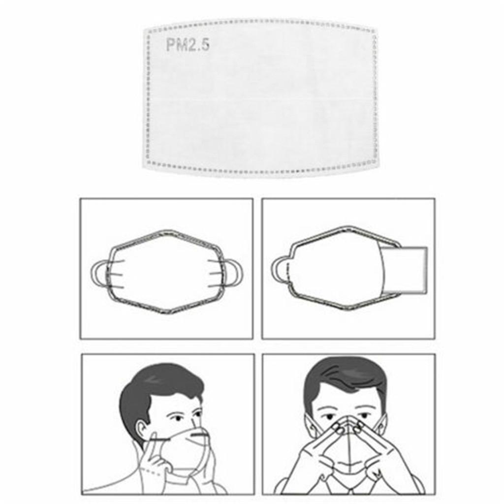 PM2.5 Activated Carbon Filter Face Mask Breathing Insert Protective ...
