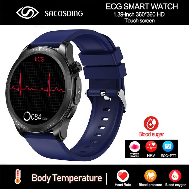 Kaufe 2023 Neue nichtinvasive Blutzucker-Smartwatch EKG + PPG Körpertemperatur Gesundes ...