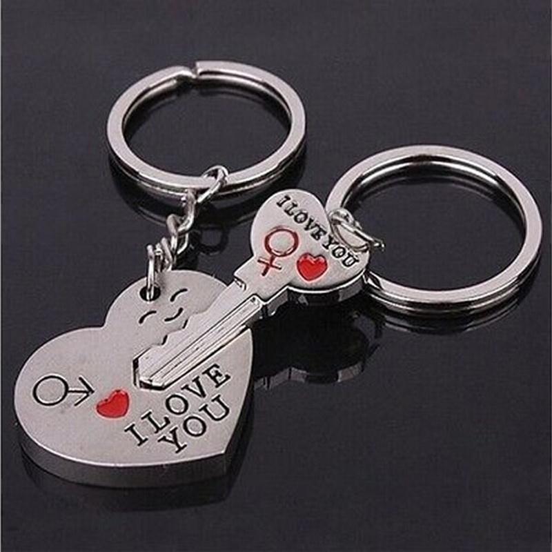 Buy Creative Korean English Crush You Love Lock Couple Keychain at ...
