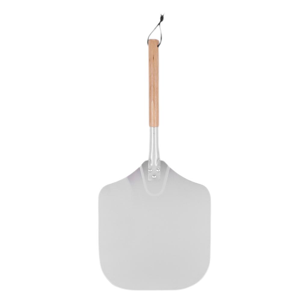 Buy Square Pizza Peel, Aluminum Pizza Pusher with Wooden Handle, Bread ...