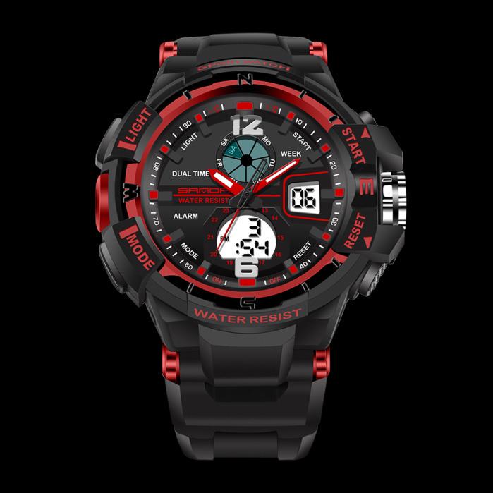 Buy QI Sport Waterproof Mens LCD Digital Analog Quartz Date Alarm Wrist ...