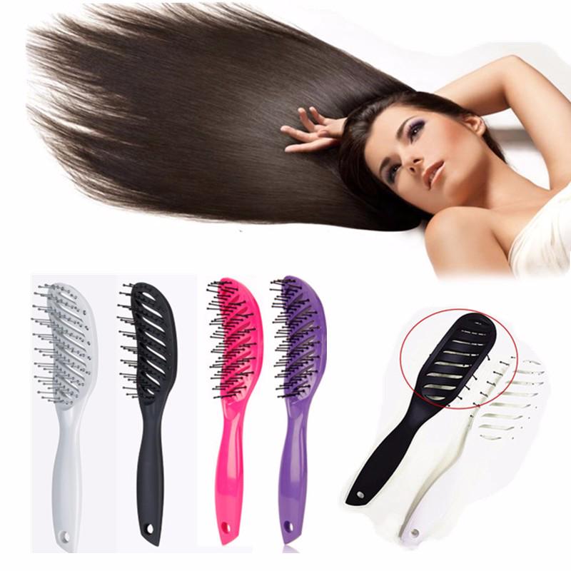 Buy Professional 4 Colors Women Vent Comb Heat Curved Rows Tine Anti ...