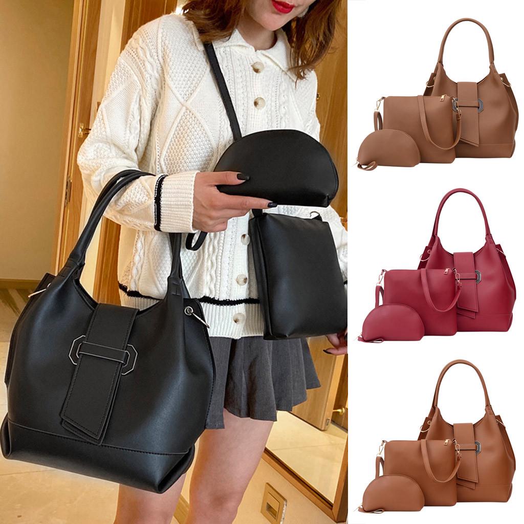 Buy Fashion Lady Large Capacity Handbag Shoulder Bag Clutch Three Piece ...