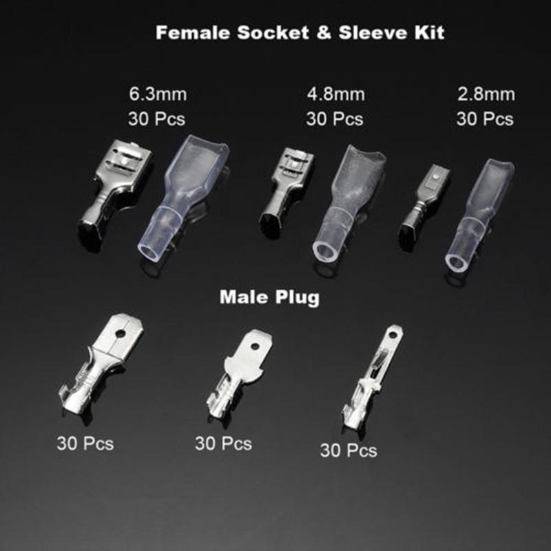 120/270pcs Female Male Cable Plugs Car Electrical Wire Terminals Crimp ...