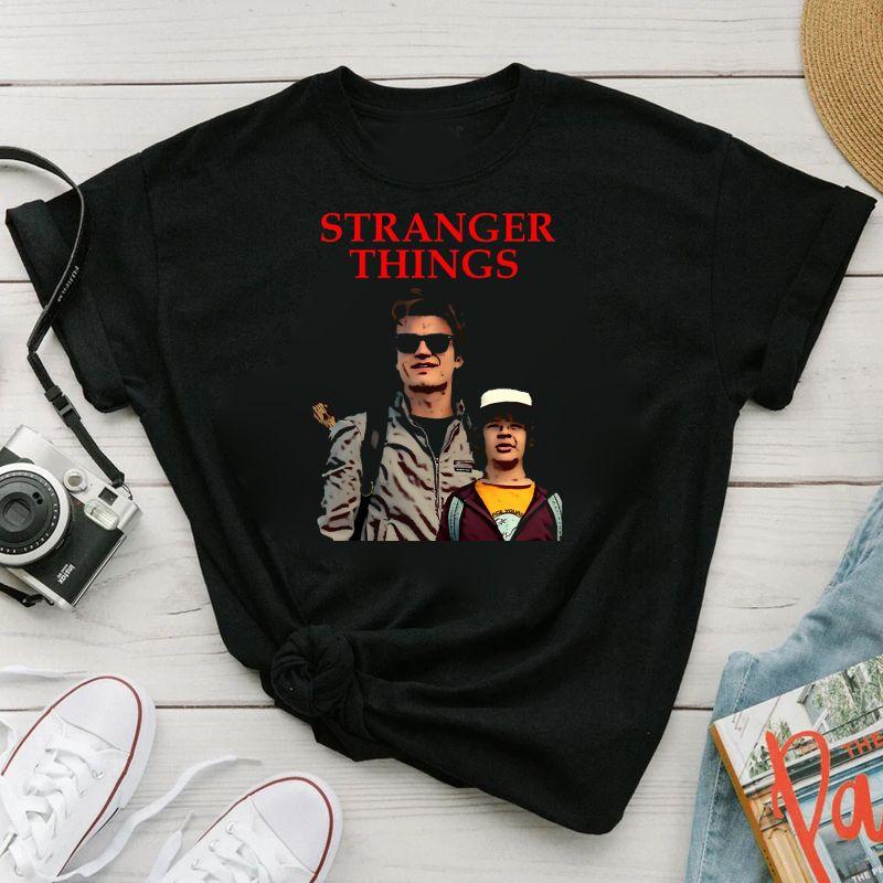 Buy Stranger Things - Steve and Dustin Classic T-Shirt Men Print Short ...