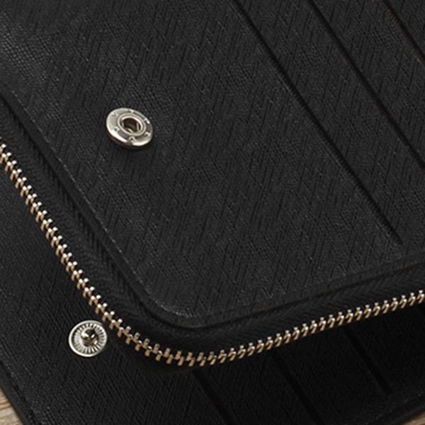 Fashion Men Leather Long Wallet Pockets ID Card Holder Zip Clutch ...