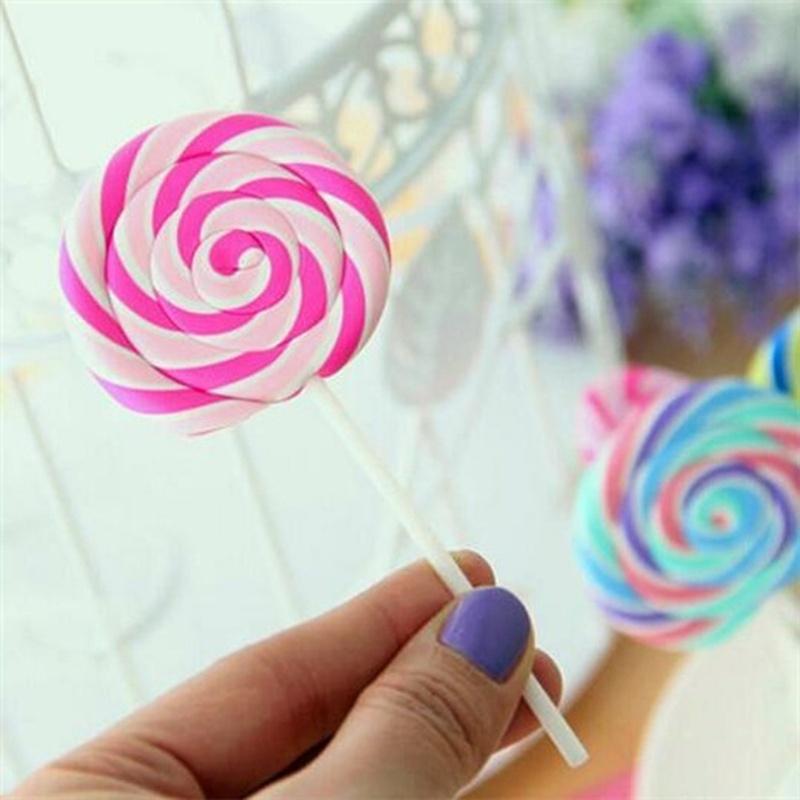 Buy 2 Pcs Creative Lollipop Eraser Rubber Pencil Candy Stationery at ...