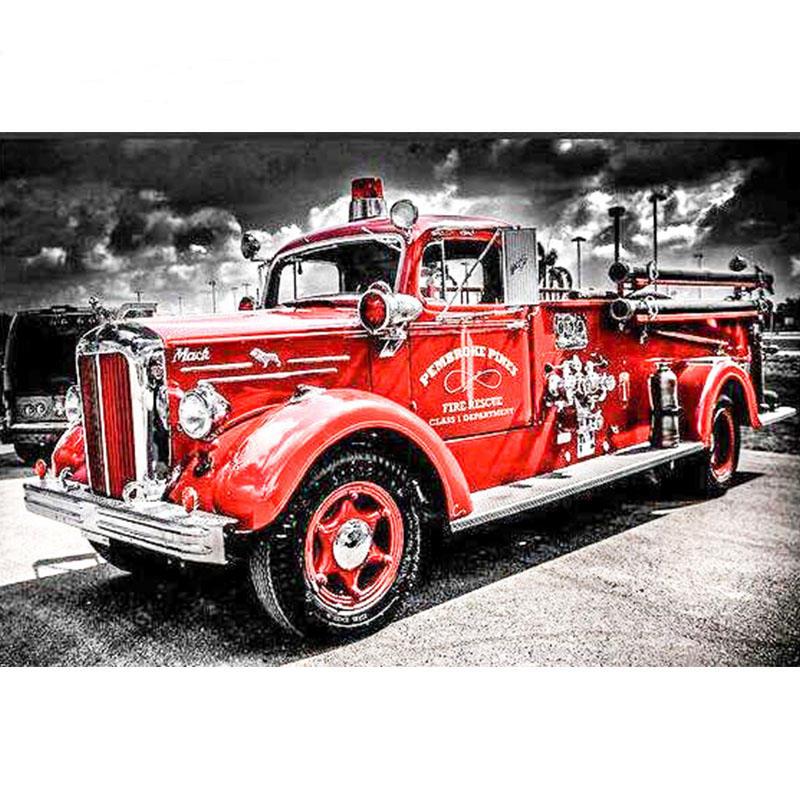 3d Diy Diamond Painting Fire engine Daimond Paintings man dream Diamant ...