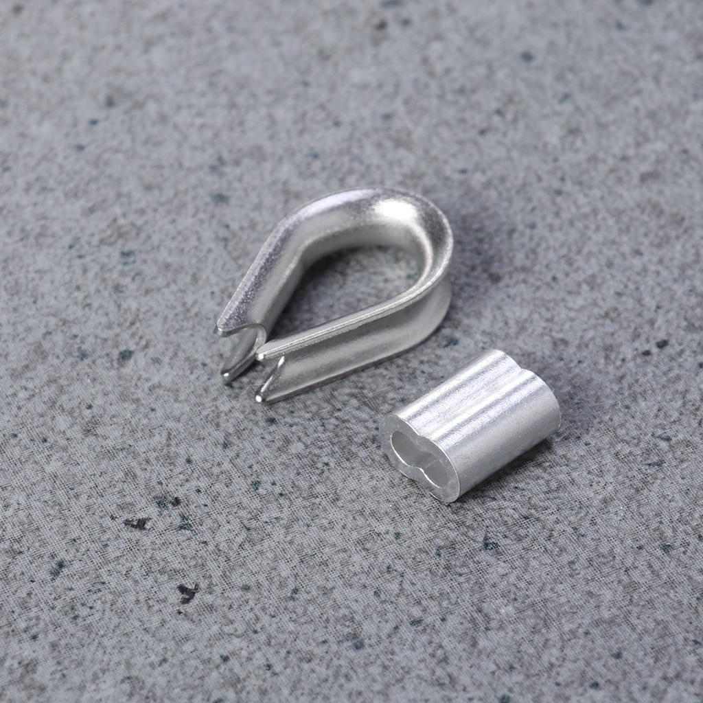 Buy 50pcs 8 Shaped Ferrule Cable Crimps Aluminum Sleeves with 10pcs ...