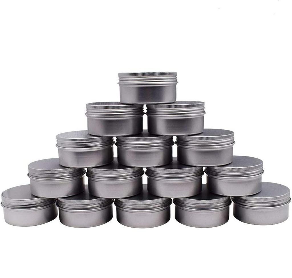 Buy 10 Pack 90ml Round Empty Aluminum Tin Jar Metal Steel Tins Case ...