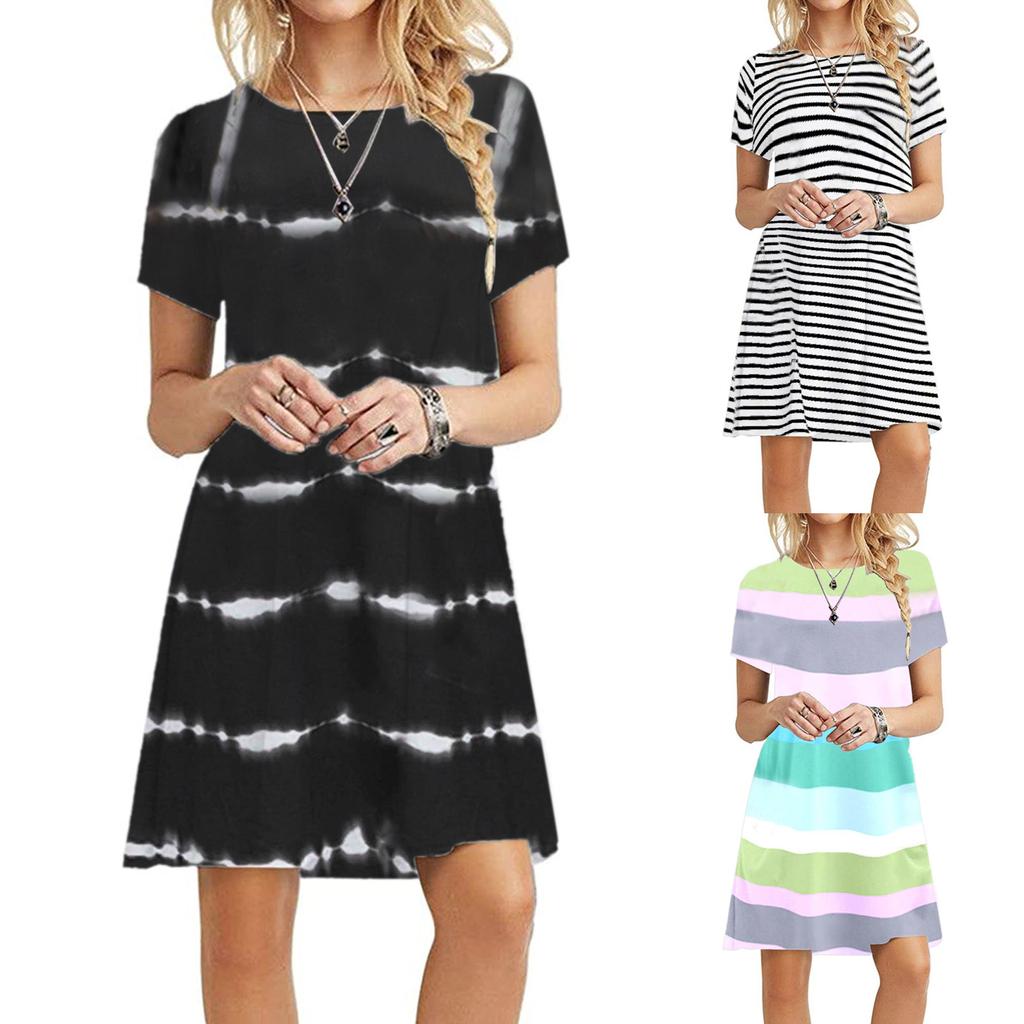 Satın alın Women's Casual Summer T Shirt Dress Loose Short Sleeve Tunic ...