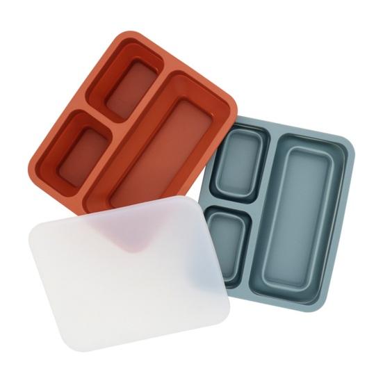 Cheap Lunch Box with Sealed Lid 3 Compartment Food Grade Silicone ...