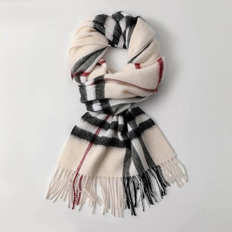 Buy Pure Wool Plaid Scarf Fashion British Fringe Scarf Cashmere Autumn ...