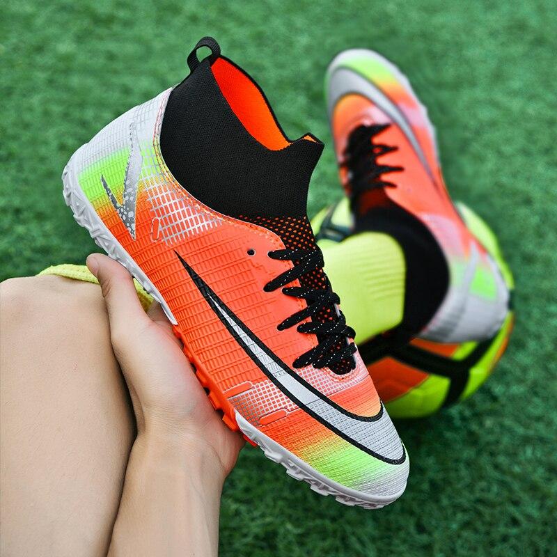 Soccer Cleats Professional Men Outdoor Sport Training Football Ankle ...