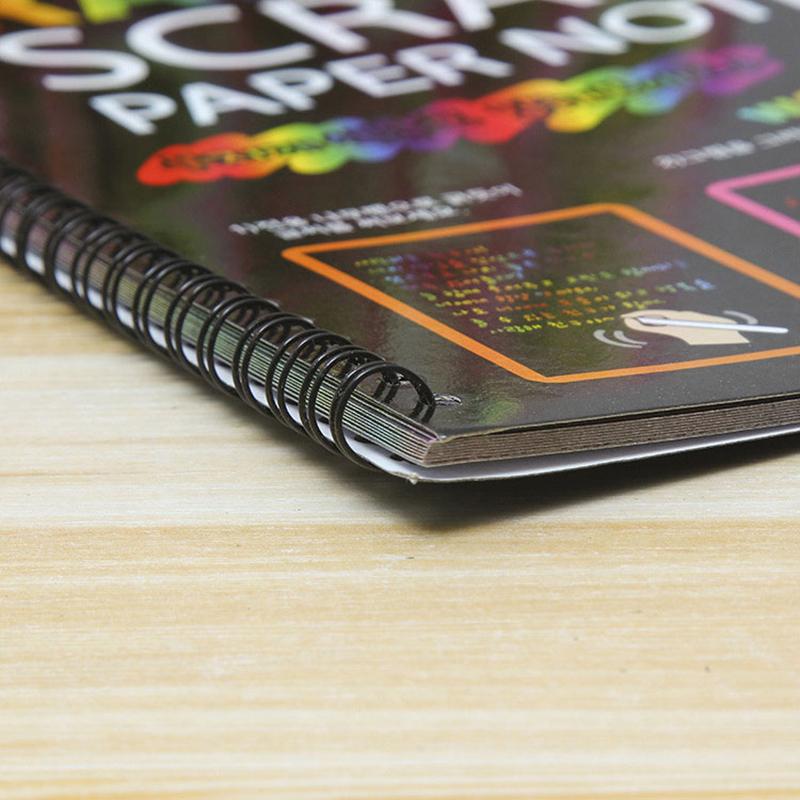 Buy Magic Rainbow Color Scratch Paper Note Books Kids Scraping Painting ...