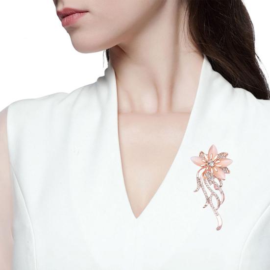 Satın alın 2022 Popular Brooch Flower Shape Handmade Opal Stone Brooch ...