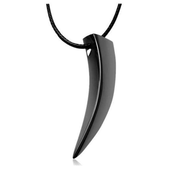Buy Fashion Brave Men's Necklace Stainless Steel Wolf Tooth Necklace ...