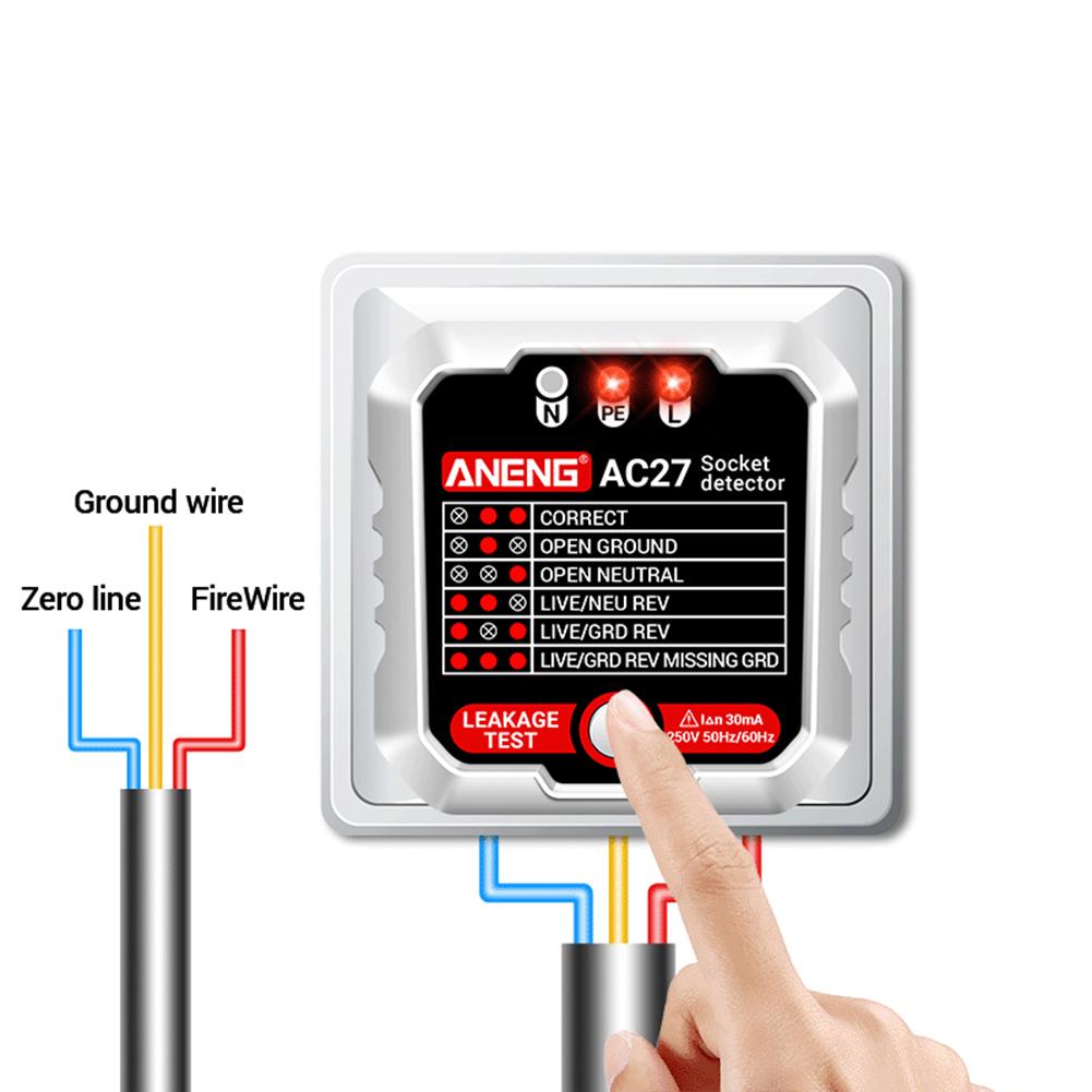 Satın alın ANENG AC27 Intelligent Socket Tester Digital Display Socket ...
