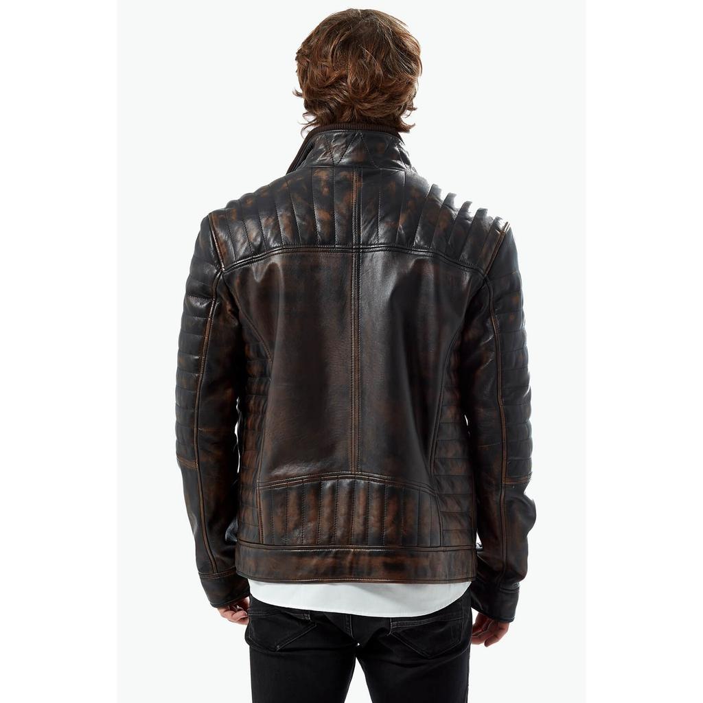 Cheap Lorenzo Vintage Leather Jacket | Joom