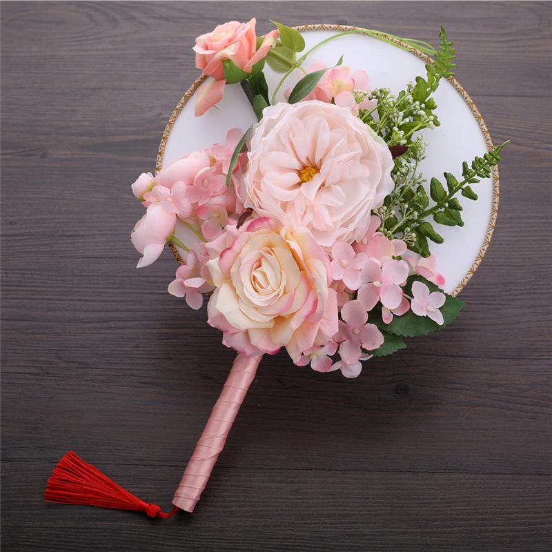 Buy Bride Round Fan Wedding Bouquet Fan at affordable prices — free ...
