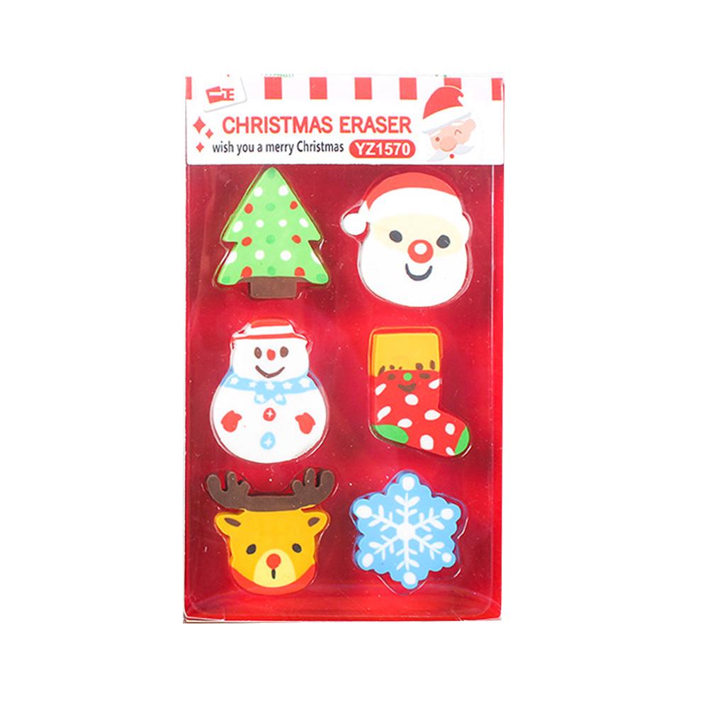 Buy 6pc Christmas Eraser Children Classroom Kids School Stationery ...