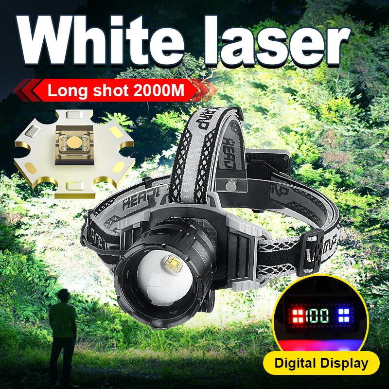 Koupit 2000M Long Range Headlamp USB Rechargeable White Laser Headlight Fishing Head Lantern use ...