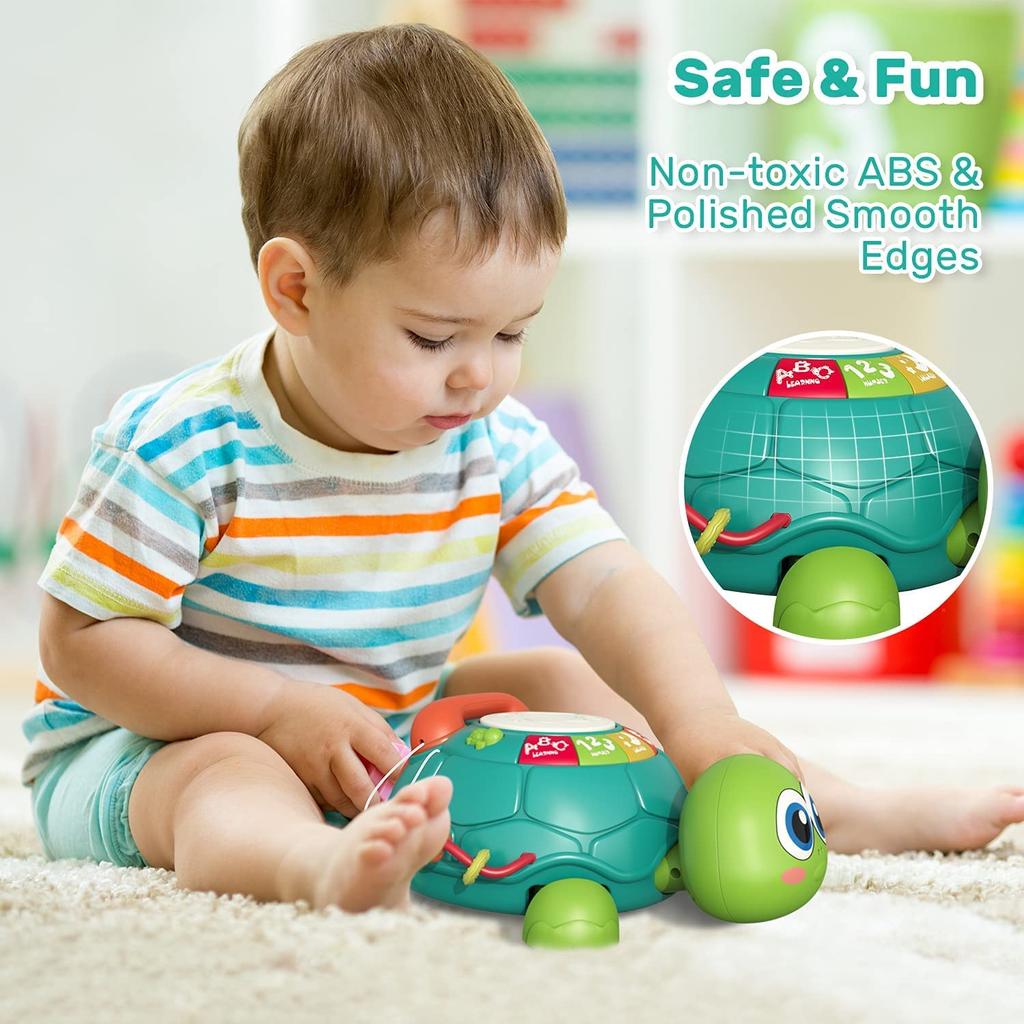 Light Up Baby Toys, Musical Turtle with Letters Numbers Phone Infant ...