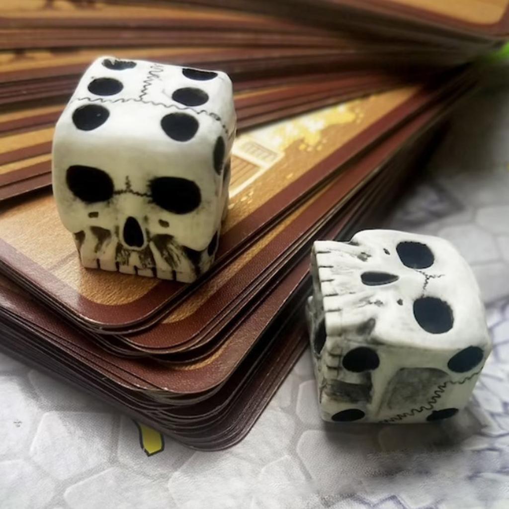 18mm Skull Bones Dice 6 Sided Resin Skeleton Dice DND Dungeons Dragons ...