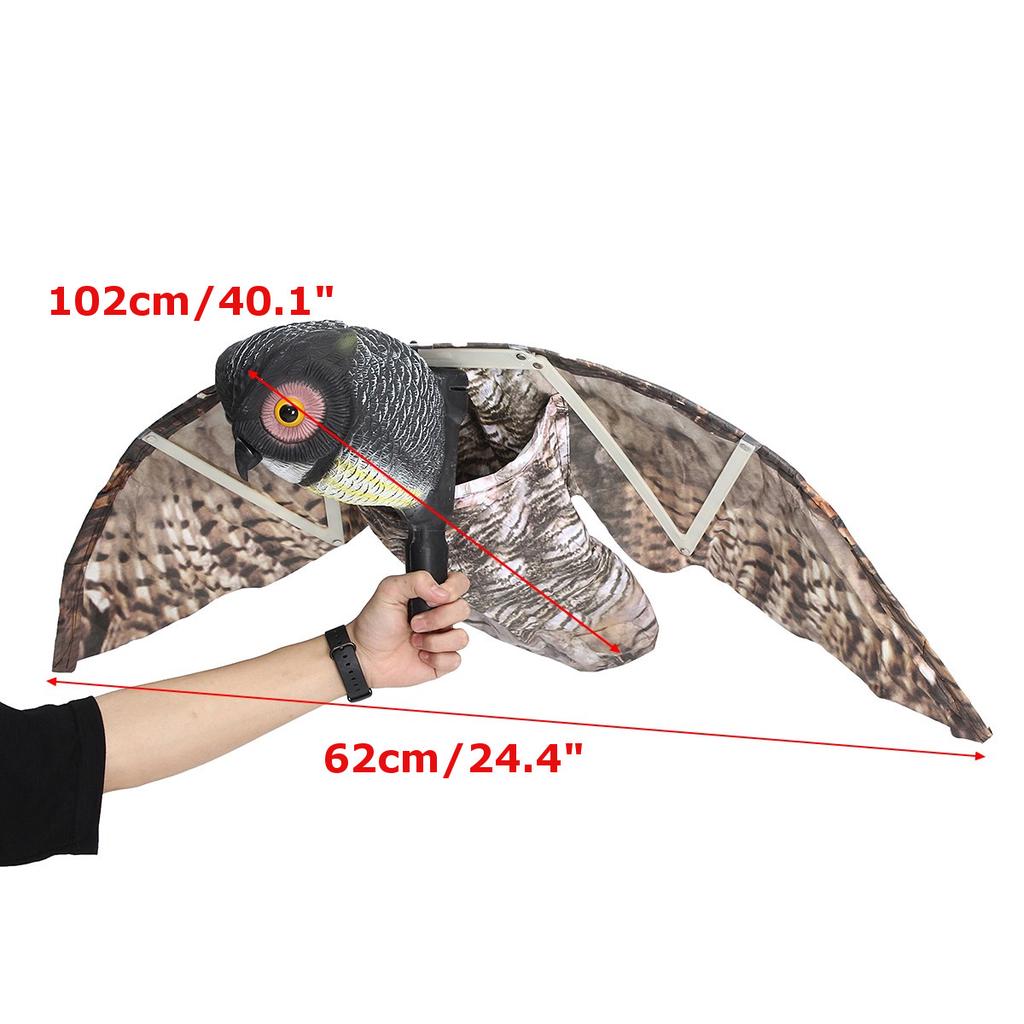 Prowler Owl With Moving Wing Garden Scarecrow Predator Decoy Bird Pest ...