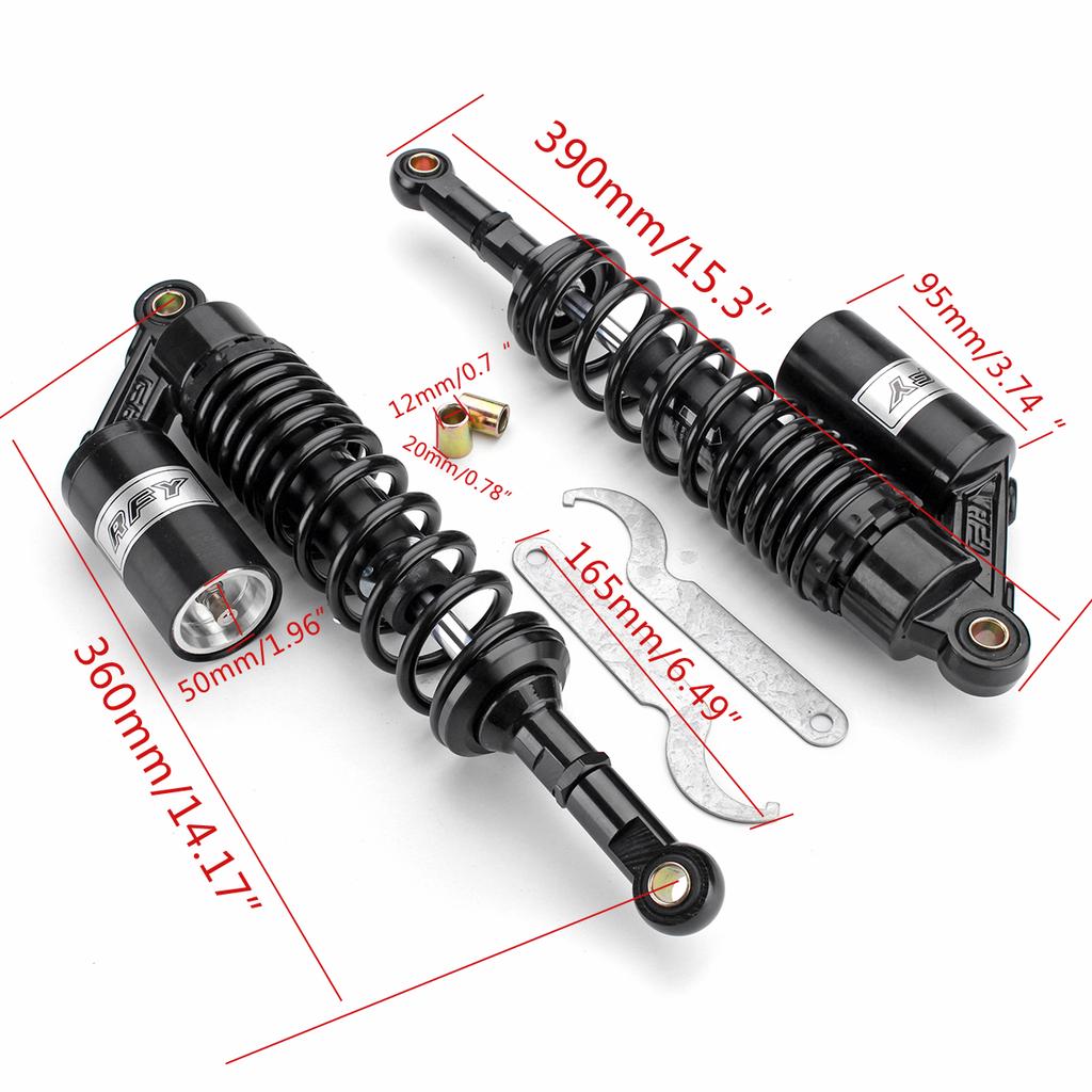 Buy 2pcs Universal 360mm 14" Motorcycle Rear Air Shock Absorber Rear ...