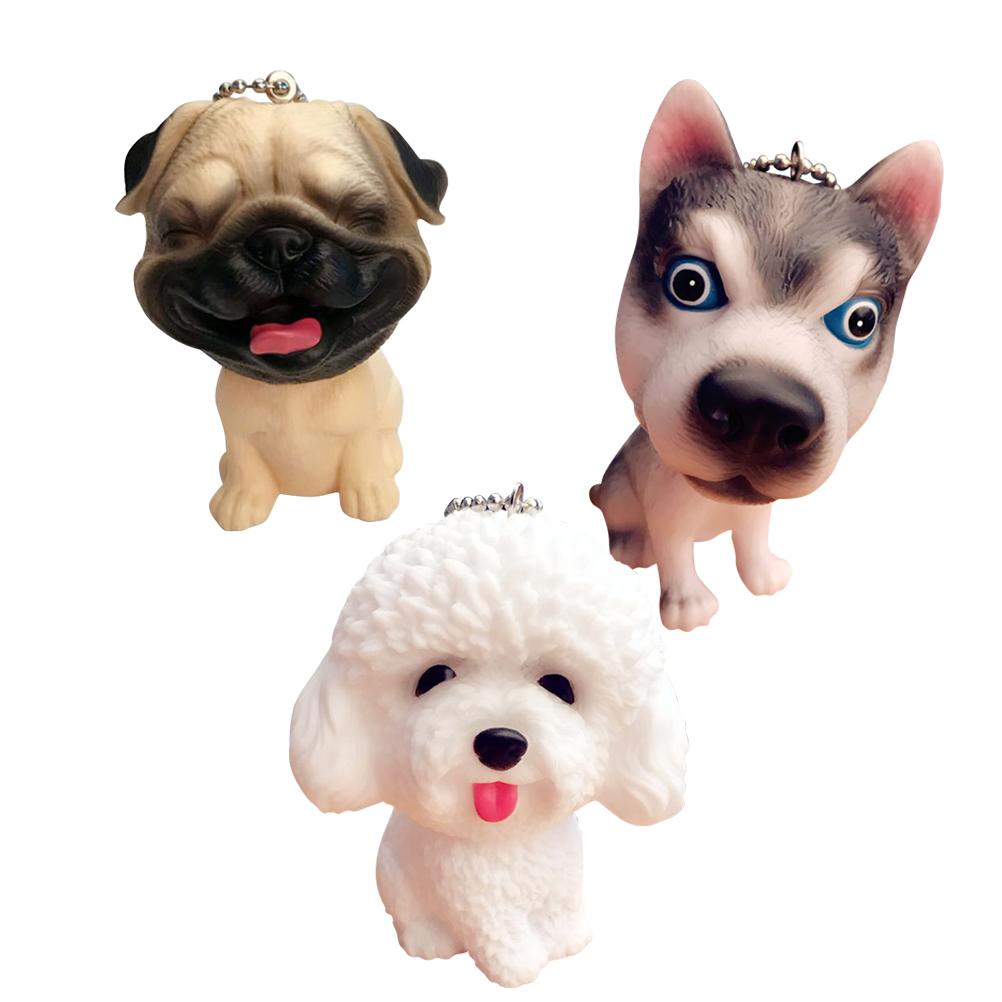 Buy 3Pcs Keychains Pet Dog Shape Teddy Creative Key Holder Key Ring ...