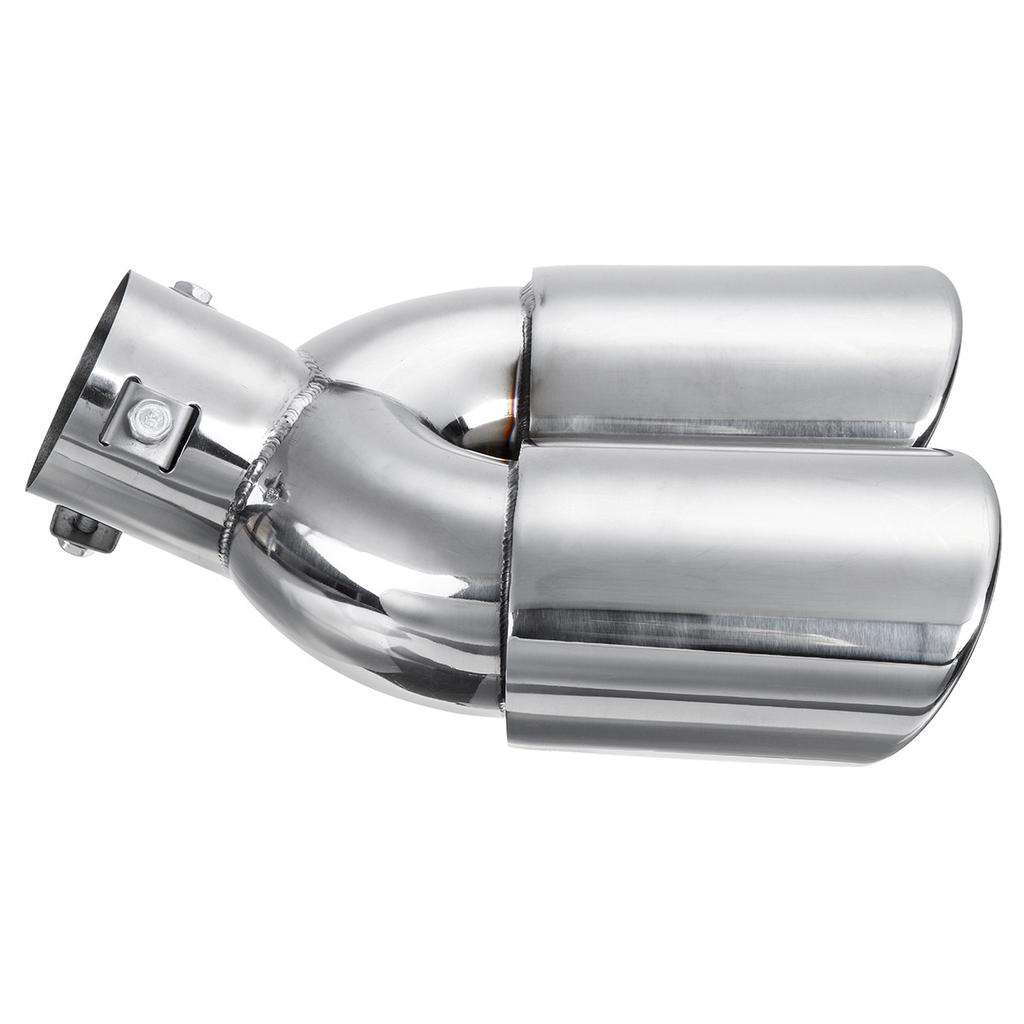 Buy 63Mm Inlet Universal Dual Exhaust Pipe Trim Tip Tail Muffler ...