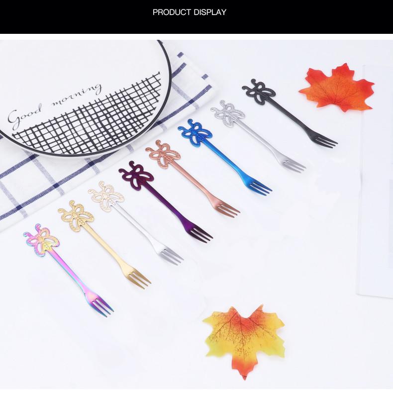 Buy [ZW] Stainless Steel Butterfly Fork Coffee Tea Spork Flatware ...