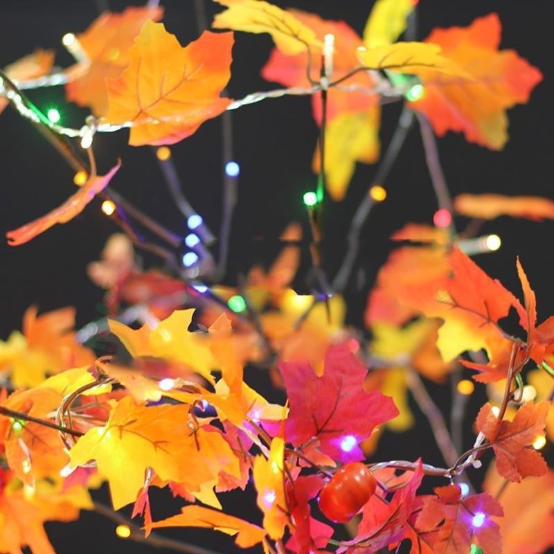 Buy 10 LED Lighted Leaf Harvest Fall Leaves Garland Lights String ...