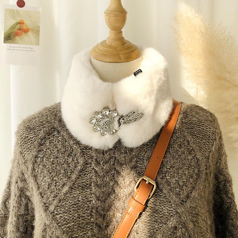 Buy Rex Rabbit Fur Scarf Female Autumn and Winter All-match Warm Scarf ...
