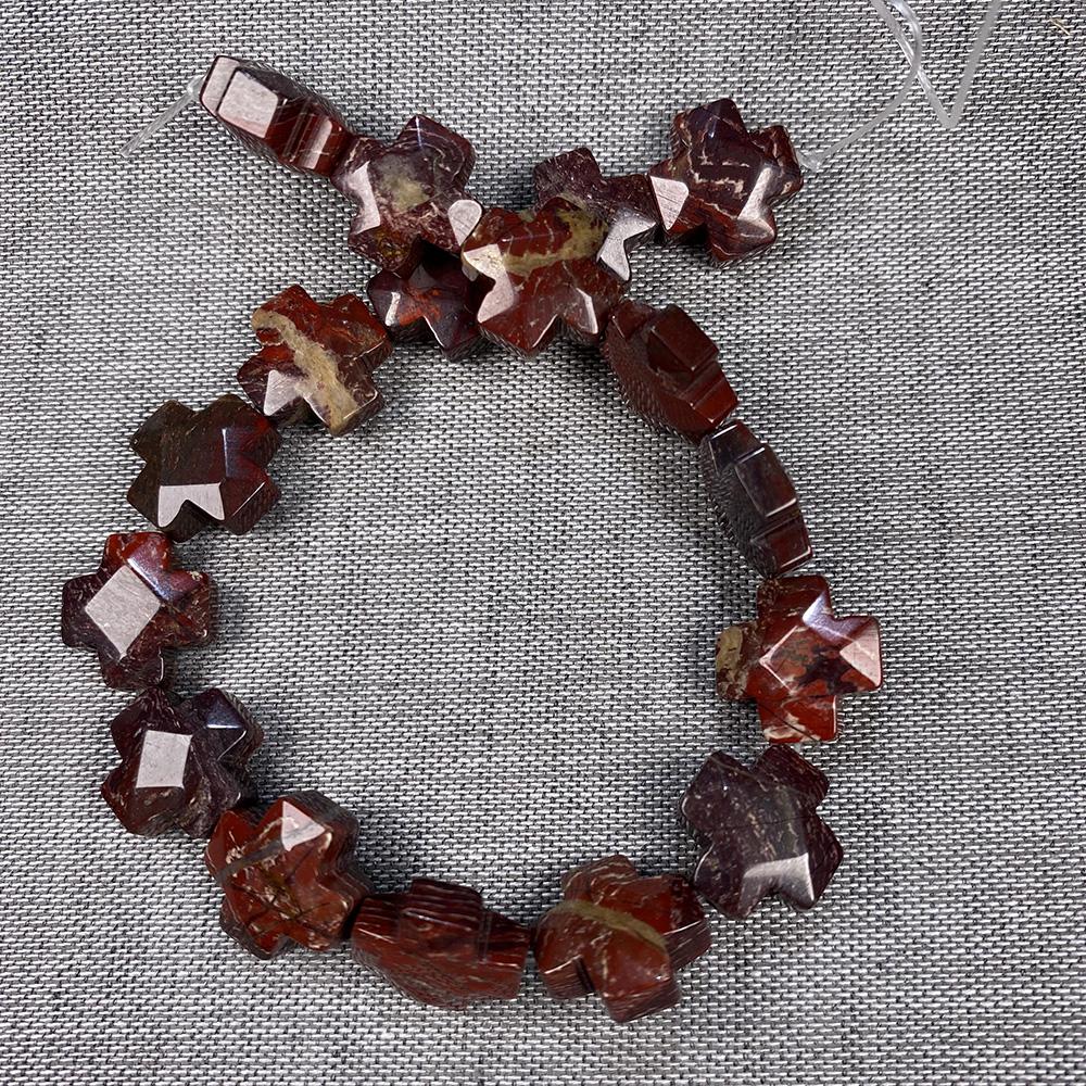 Buy 17Pcs/strand semi-precious cross shaped section loose beads ...