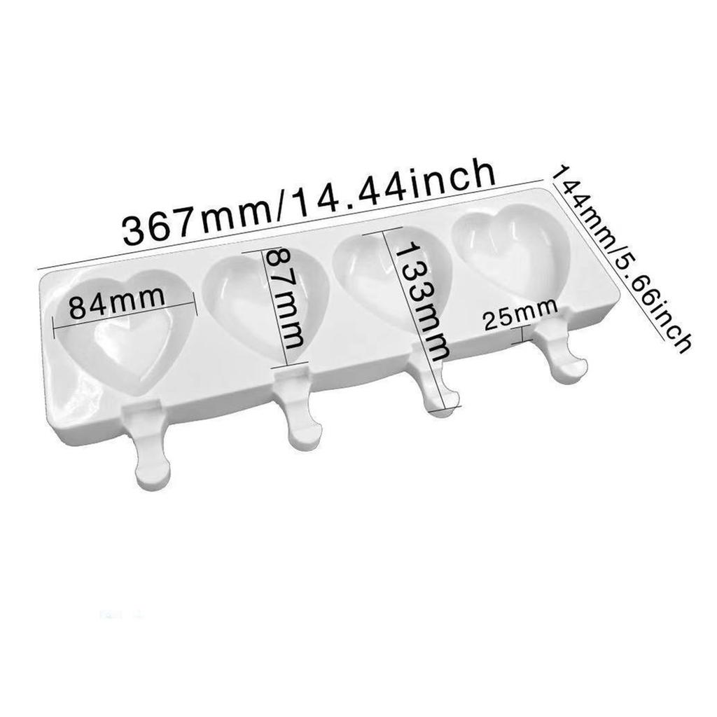 Buy Heart-shaped Ice Cream Mold 4-hole Pudding Mold Environmentally ...