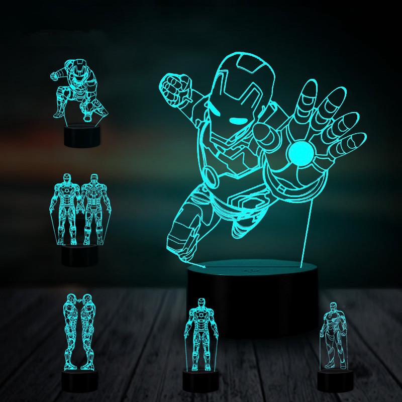 3D LED Table Lamp Super Heros USB Night Light Party Atmosphere Lighting ...