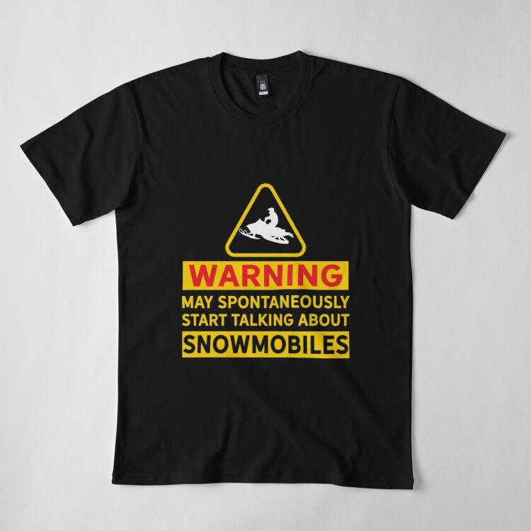 Men Premium Cotton Harajuku T-Shirt Funny Snowmobiling Snowmobile Print ...